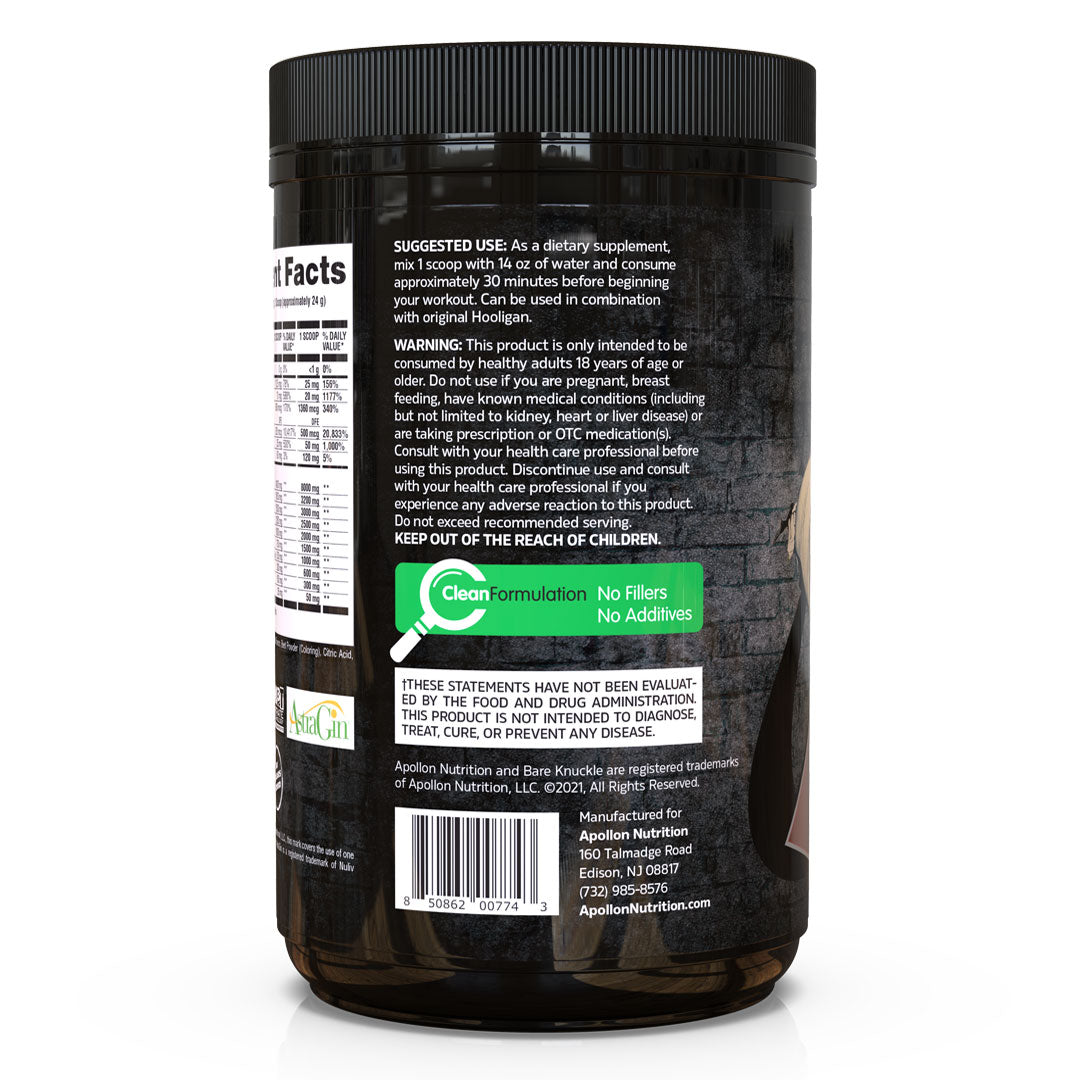 Hooligan Bare Knuckle - Premium Non-Stimulant Nitrate Infused Pre ...